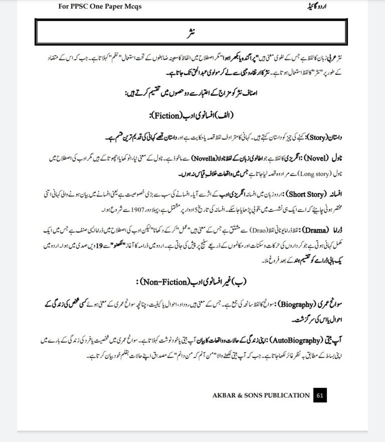 A GUIDE TO URDU LATEST EDITION 2026 - AKBAR AND SONS PUBLICATION